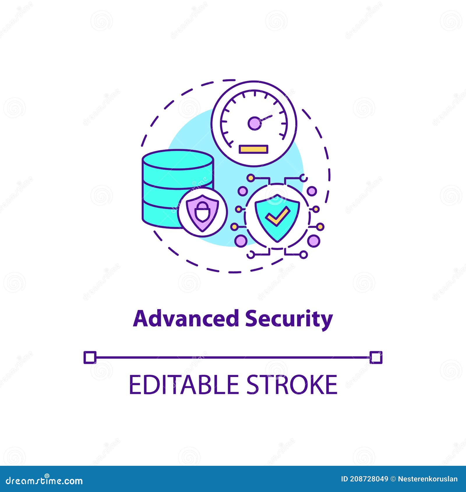 Advanced Security Concept Icon Stock Vector - Illustration of saas ...