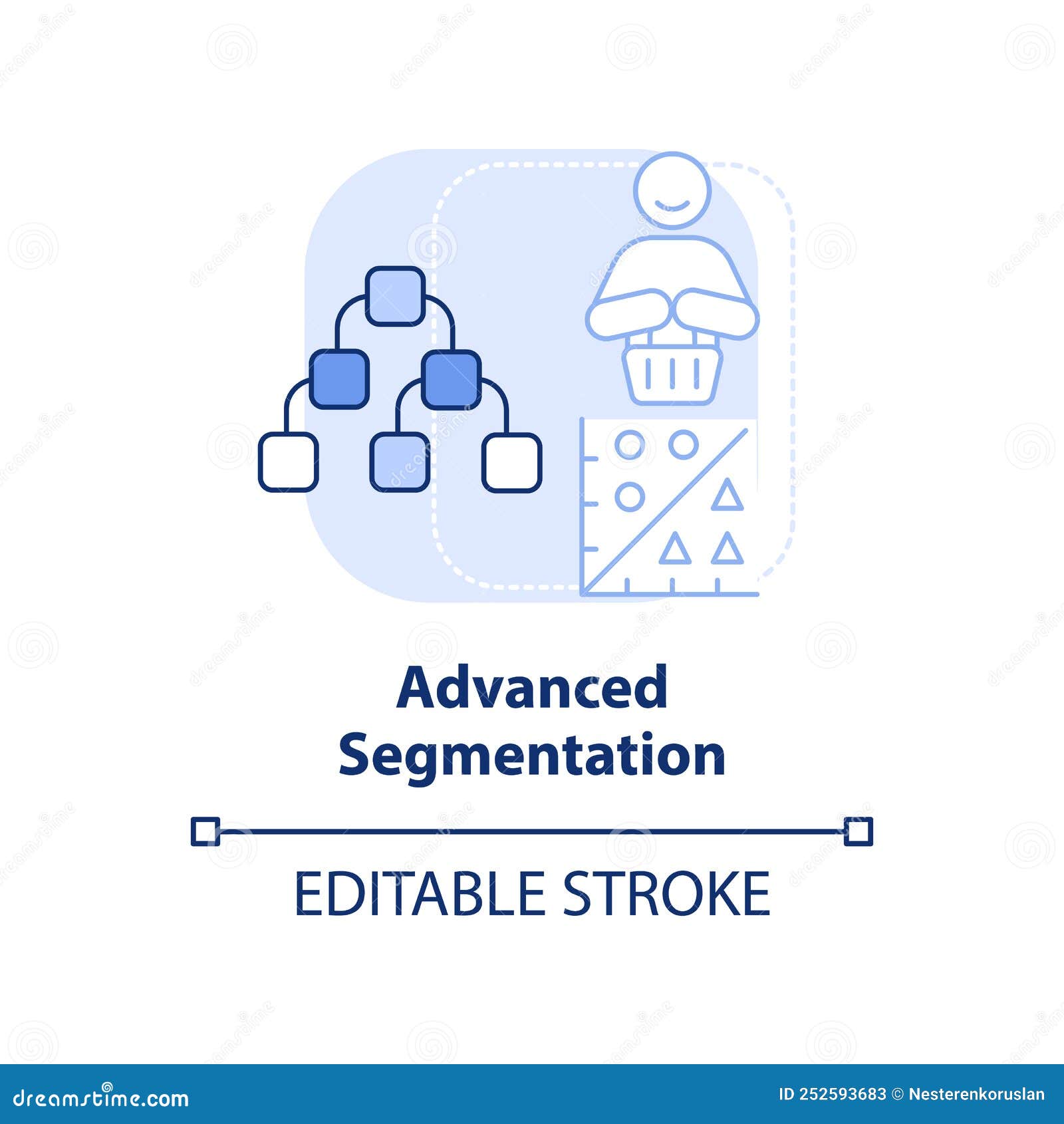 Advanced Segmentation Light Blue Concept Icon Stock Vector ...
