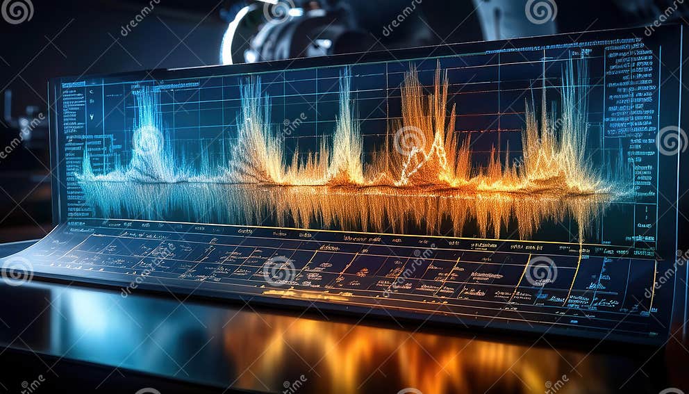 Advanced Seismograph Displaying Precise Earthquake Data and Analysis Stock Illustration ...