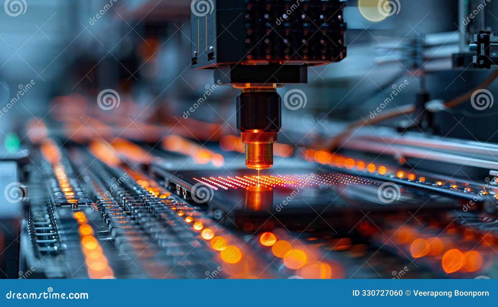 Advanced Semiconductor Production Line in Action, Showcasing Chip ...