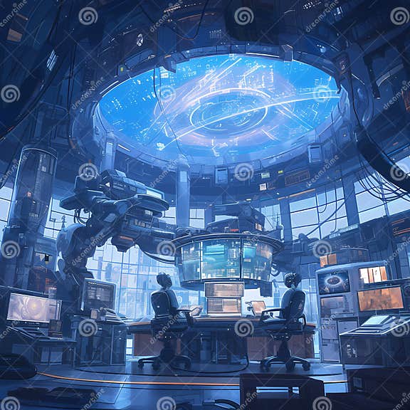 Advanced Space Command Center Illustration Stock Illustration ...