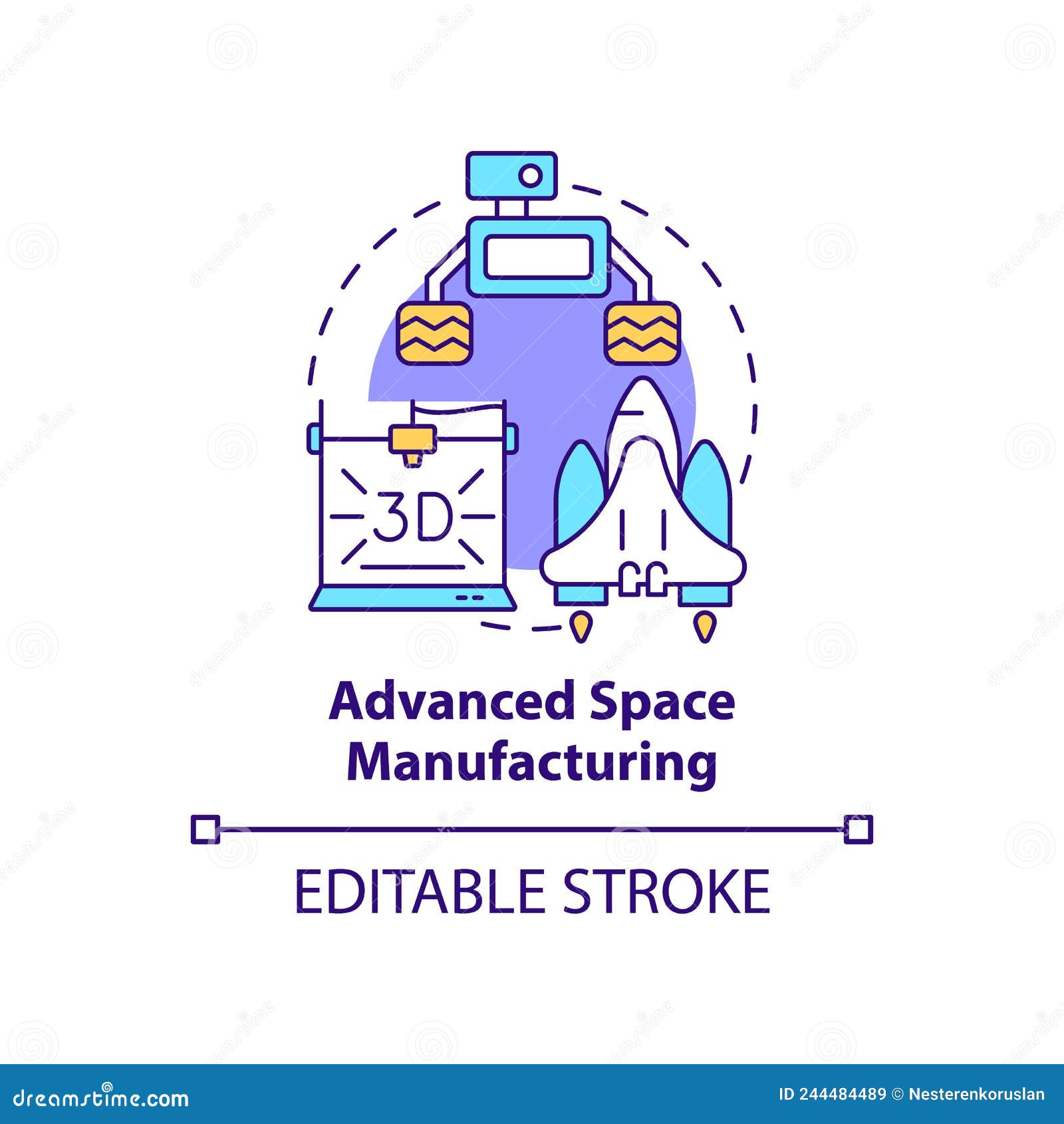 Advanced Space Manufacturing Concept Icon Stock Vector - Illustration ...