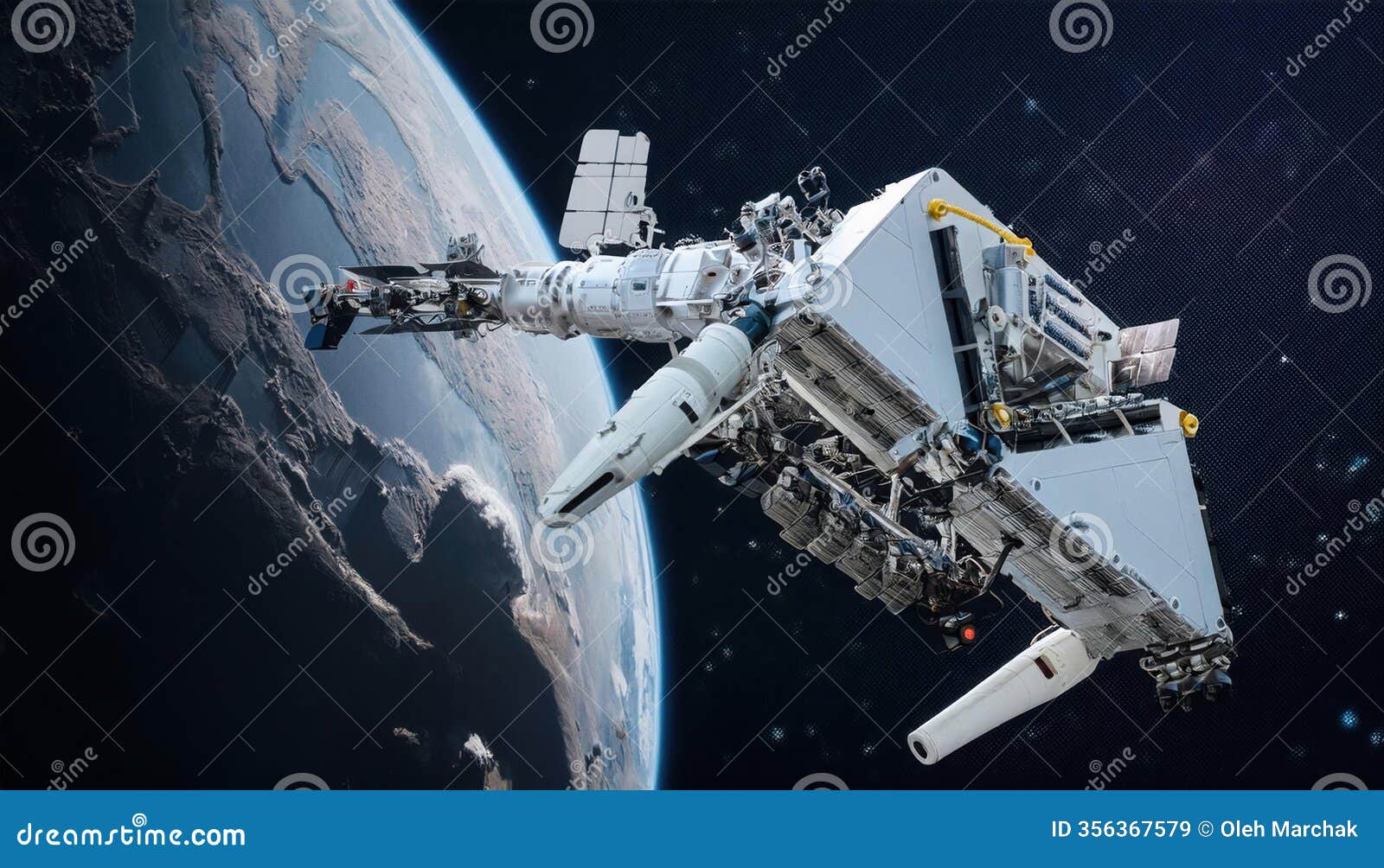 Space Module Rocket Taking Off From Spaceport Platform Royalty-Free ...