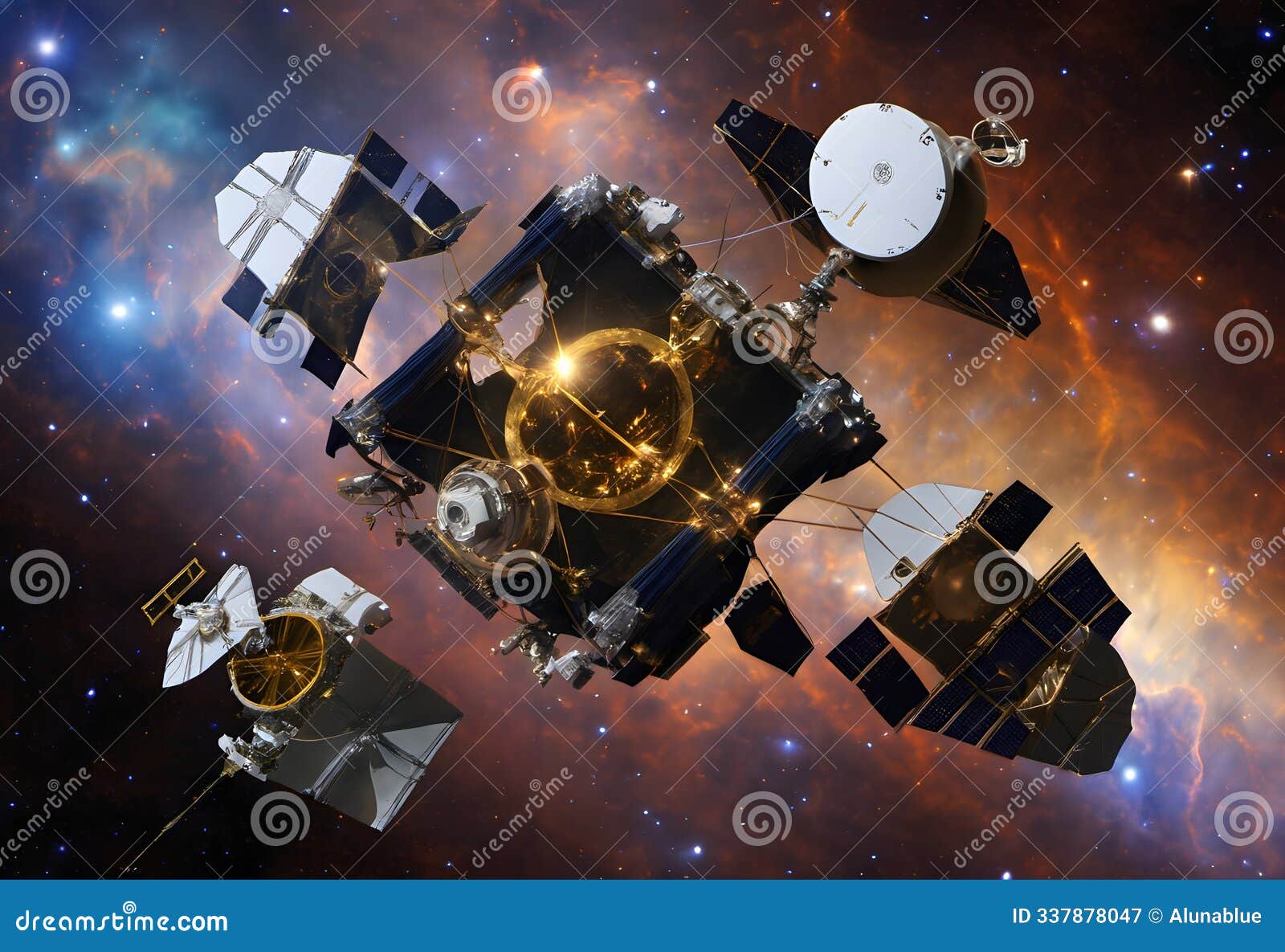 Advanced Space Probe in Nebula Stock Image - Image of celestial ...