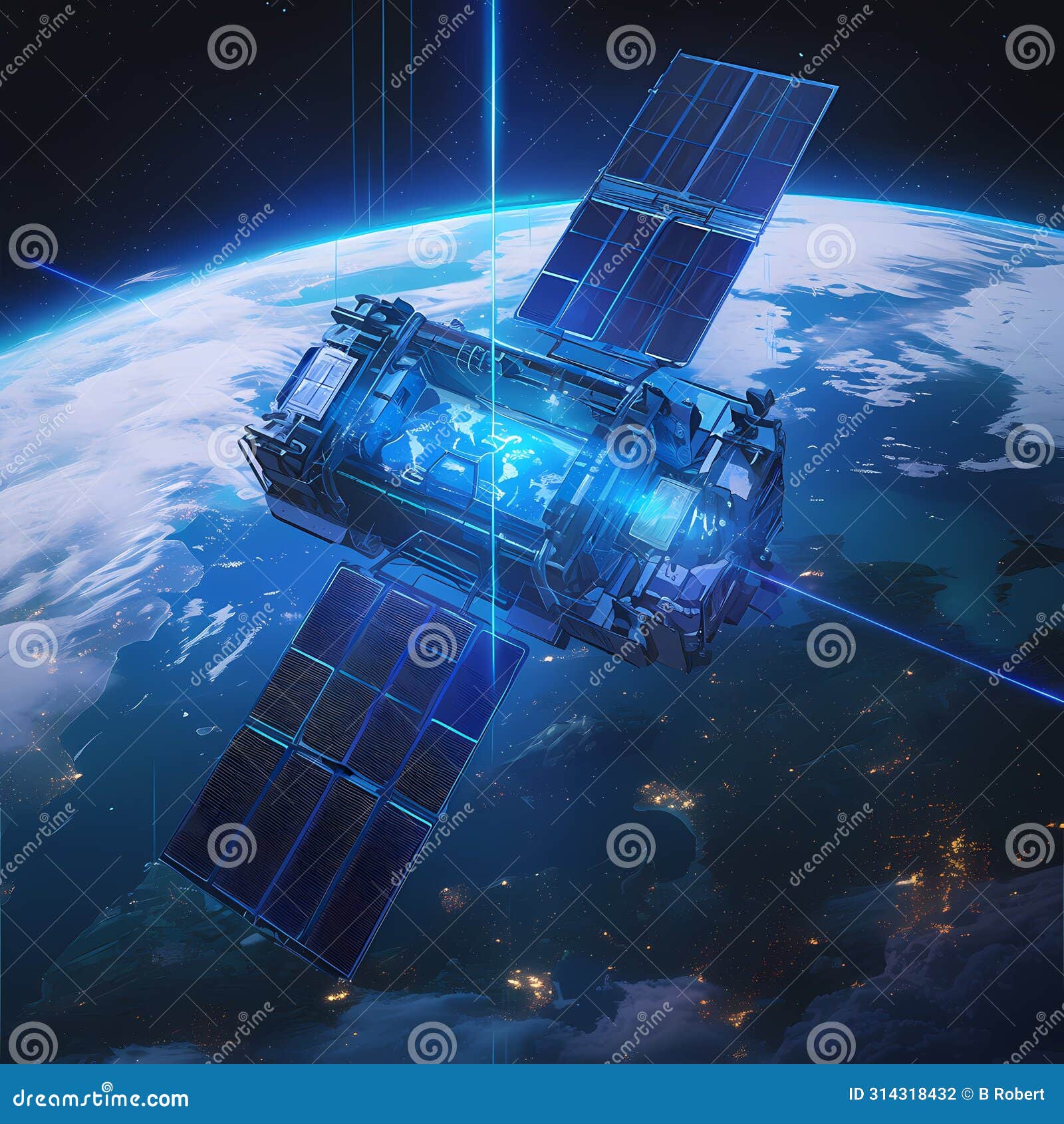 Advanced Spacecraft in Orbit Stock Illustration - Illustration of ...
