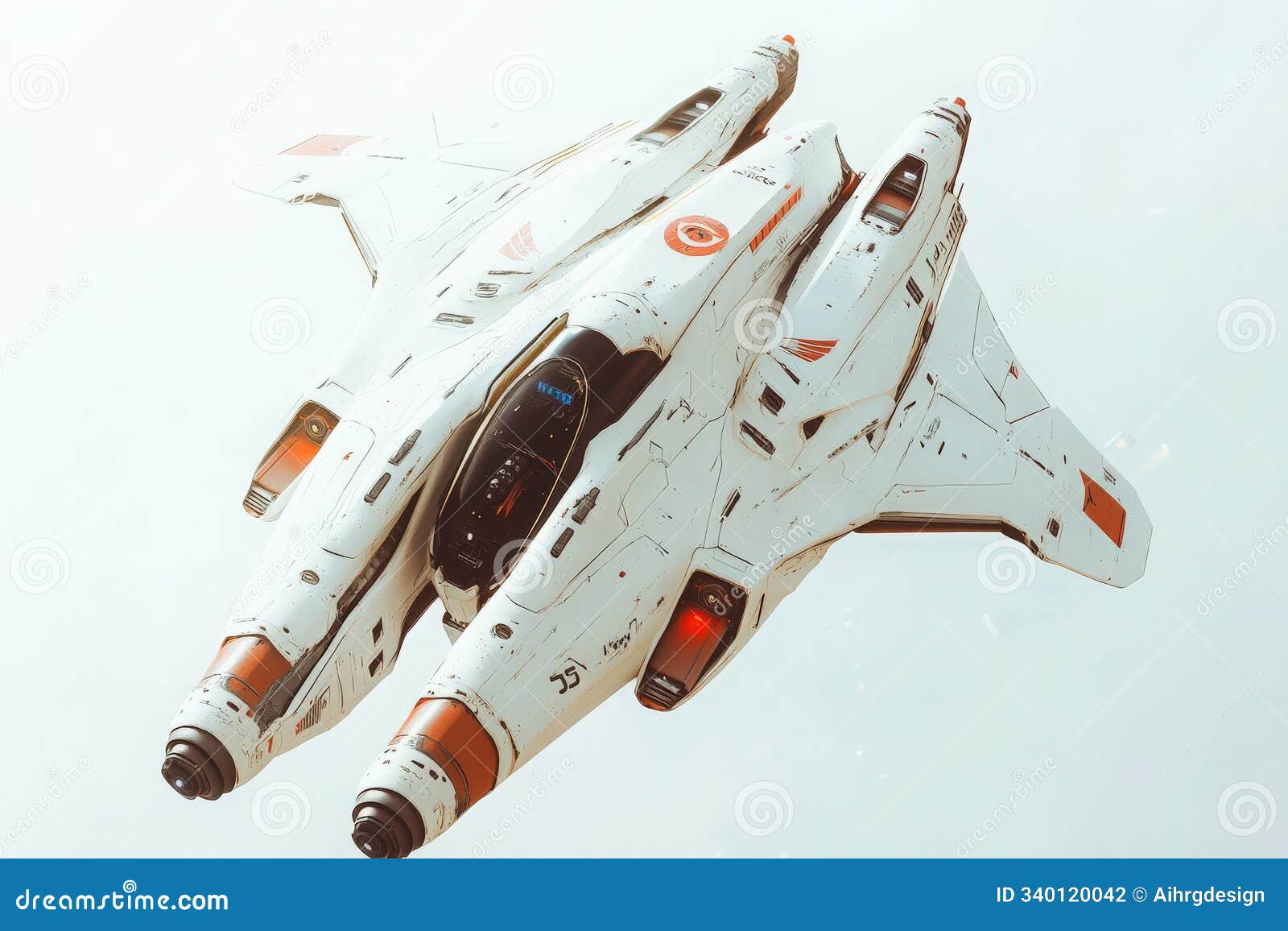 Advanced Spaceship Exploring The Vastness Of Space With Glowing ...