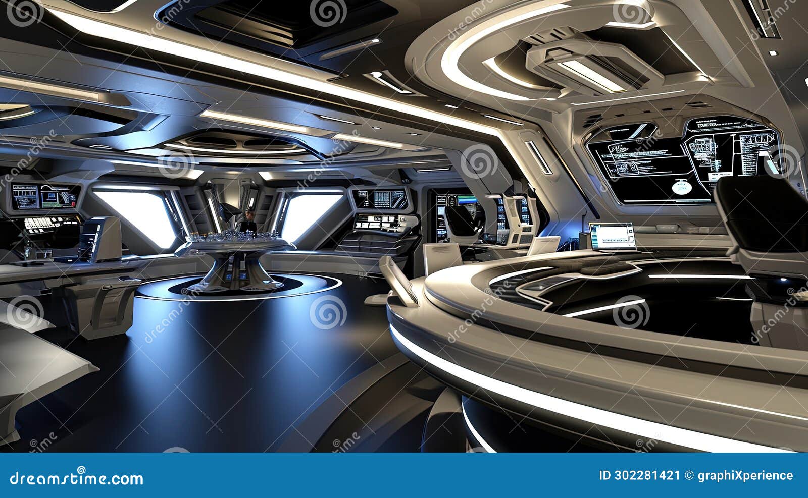 Advanced Starship Laboratory Stock Illustration - Illustration of train ...