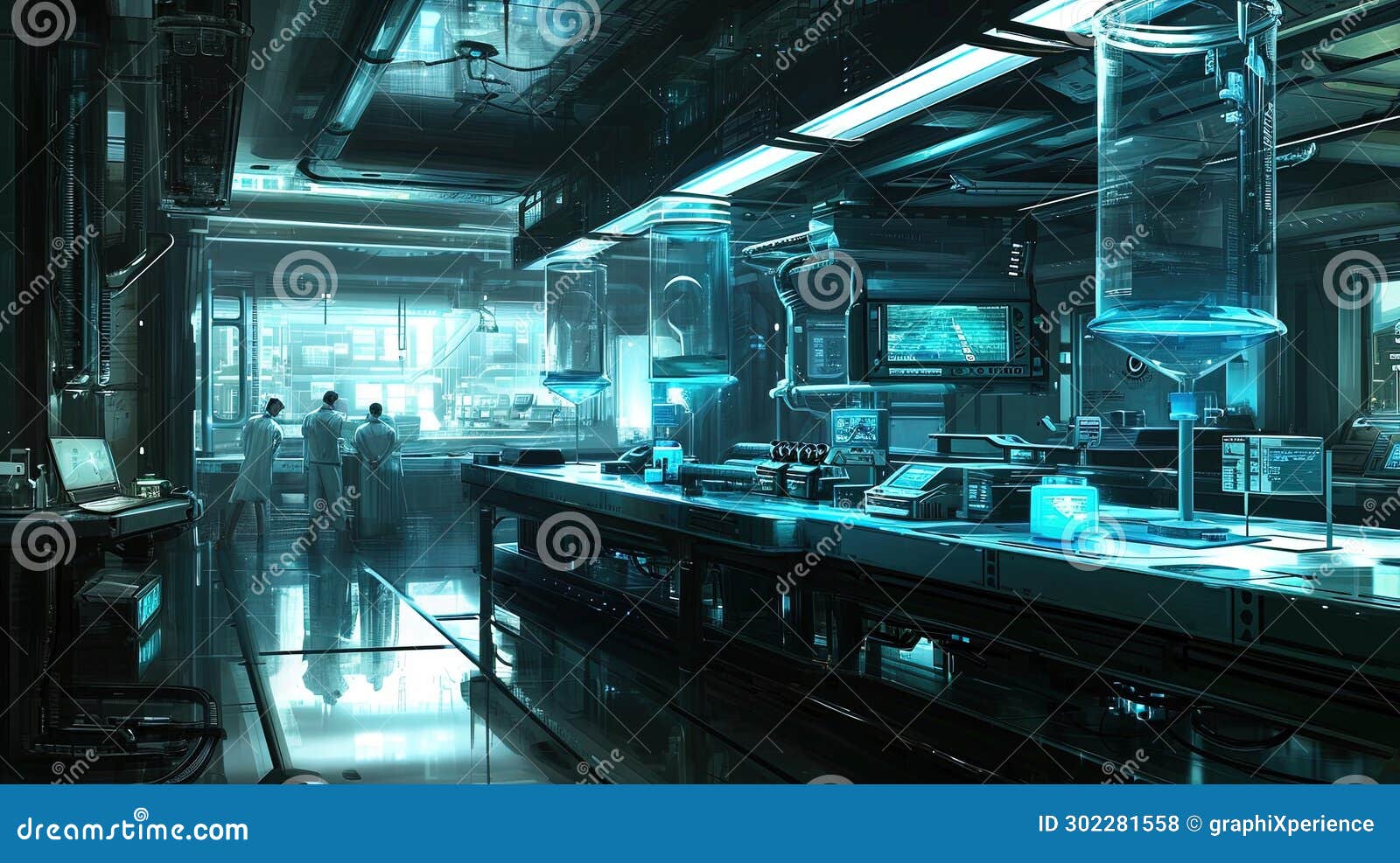 Advanced Starship Laboratory Stock Illustration - Illustration of ...