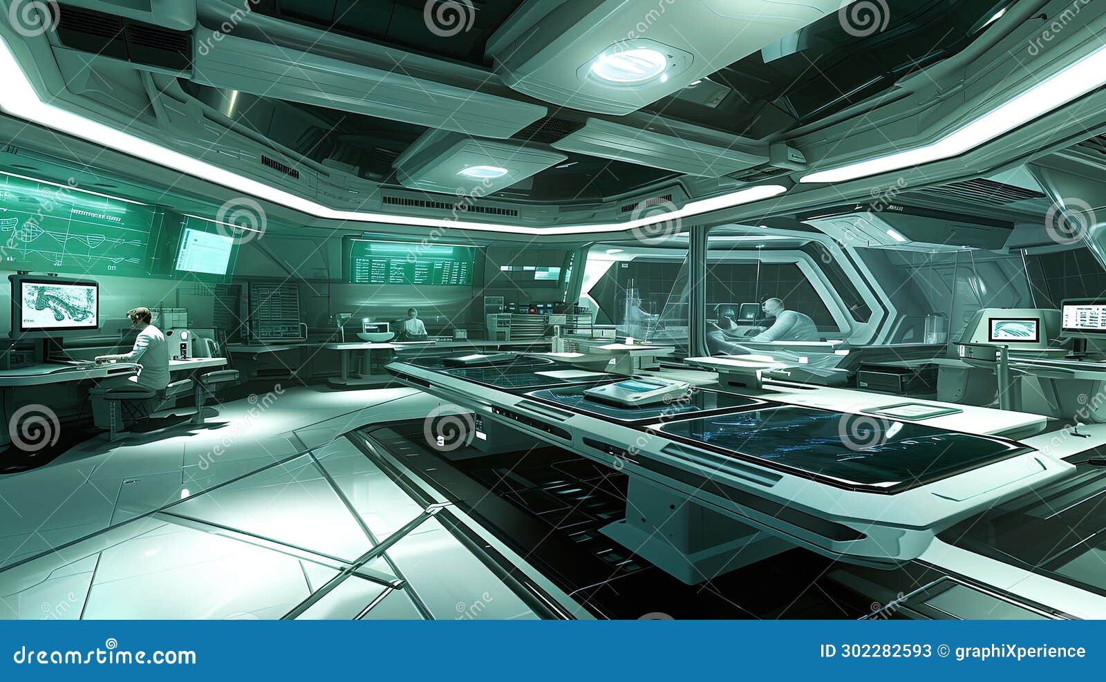 Advanced Starship Laboratory Stock Illustration - Illustration of ...