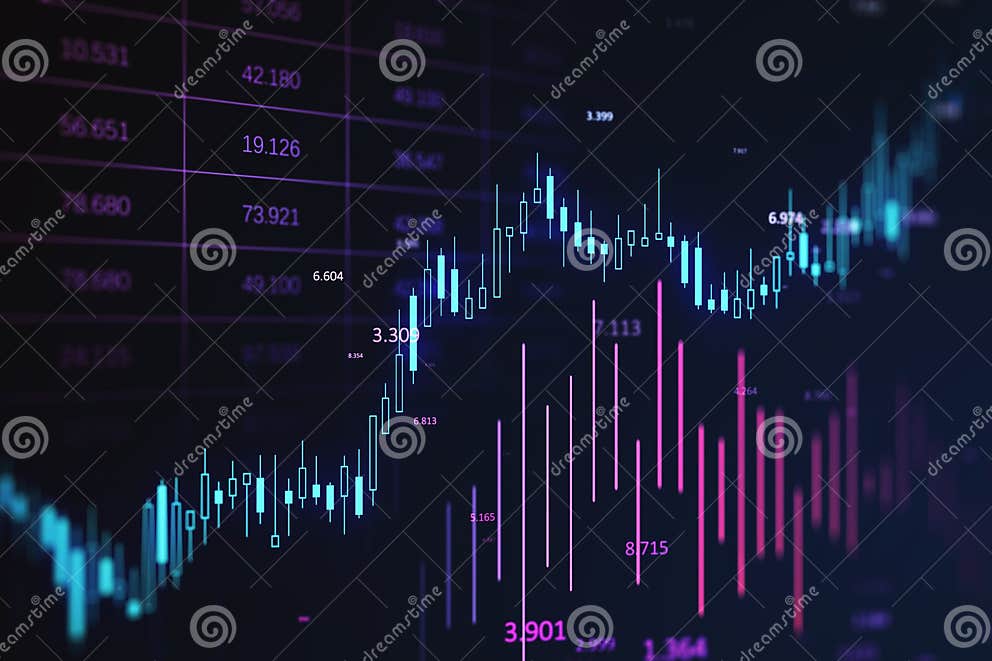 Advanced Stock Market Tracking with Digital Graphs. Stock Illustration ...