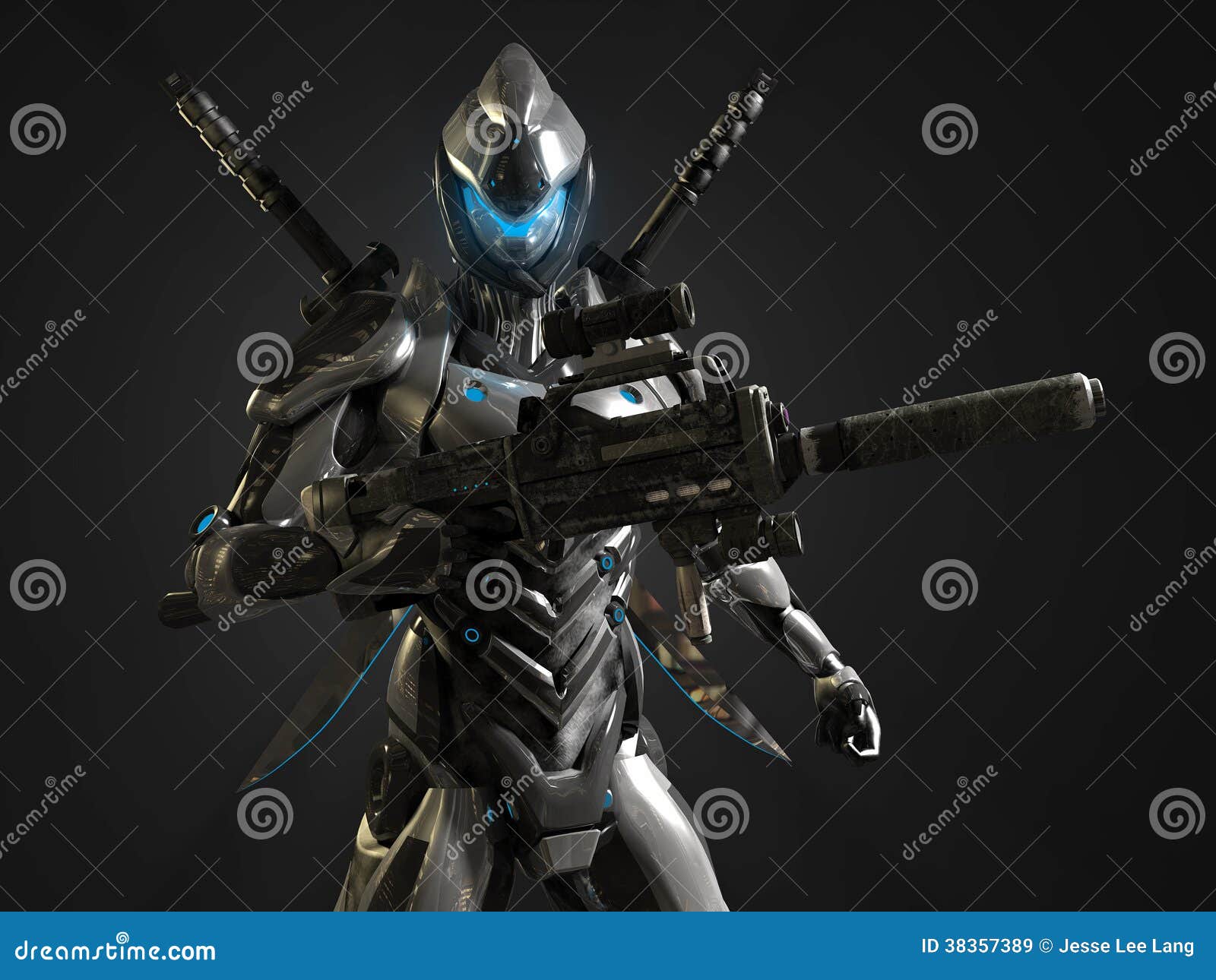 Advanced super soldier stock illustration. Illustration of mech - 38357389