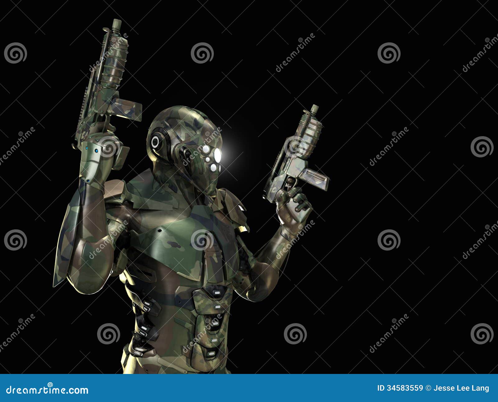 Advanced super soldier stock illustration. Illustration of fire - 34583559
