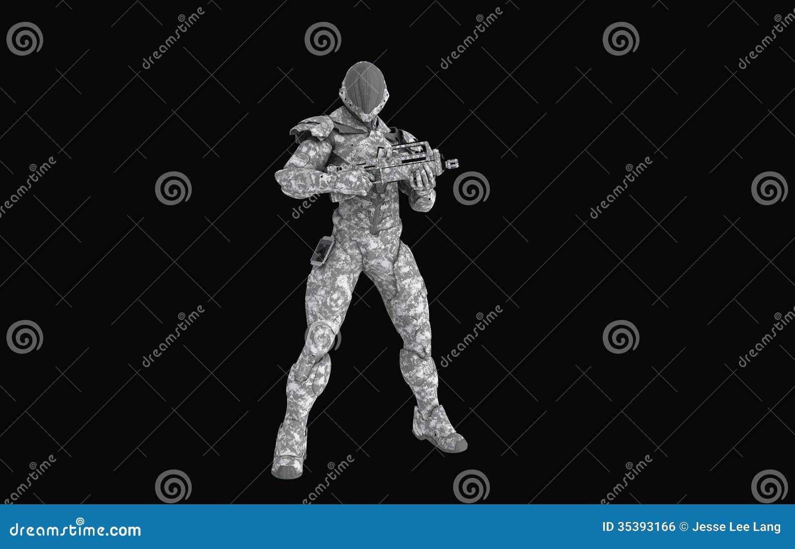Advanced super soldier stock illustration. Illustration of trooper ...