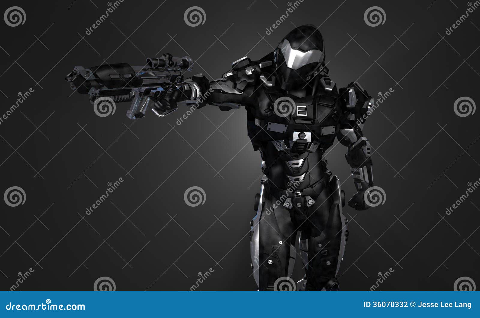 Advanced super soldier stock illustration. Illustration of weapon ...