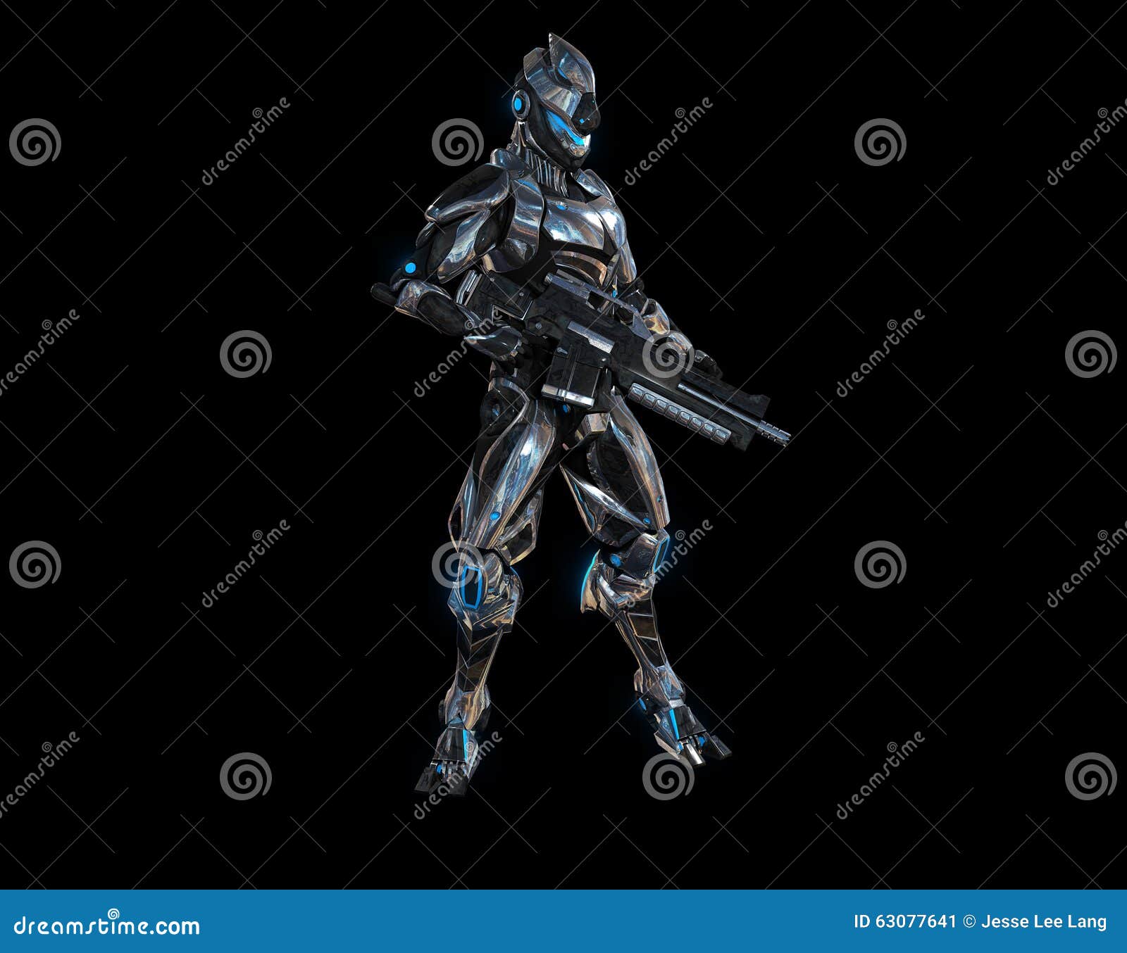 Advanced super soldier stock illustration. Illustration of robot - 63077641