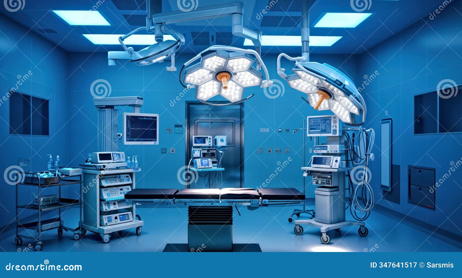 Advanced Surgical Operating Room with Modern Equipment and Monitors in ...