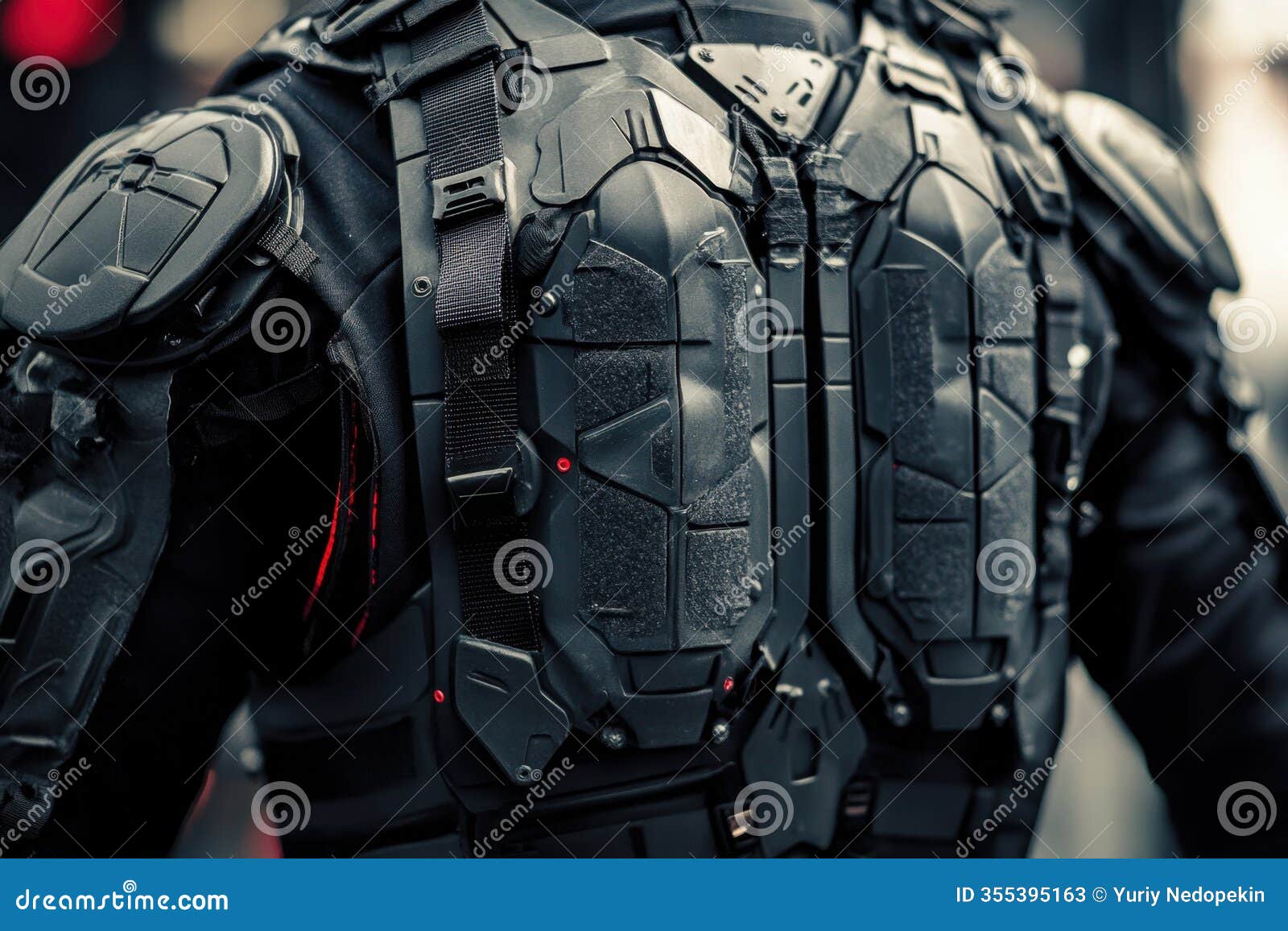 Advanced Tactical Armor Displayed in a Modern Technology Showcase Event ...
