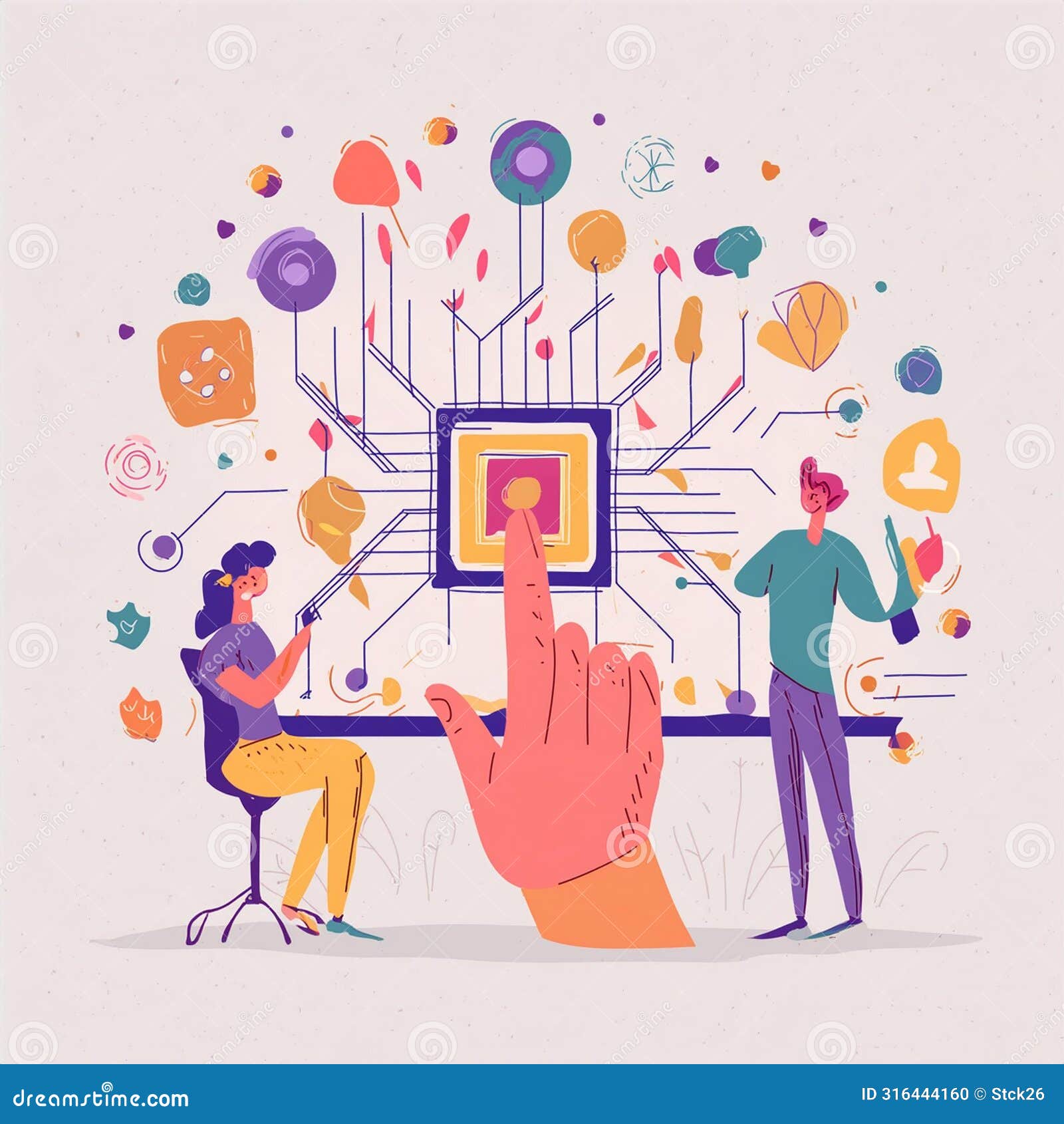 Advanced Tech Concept Visualization CPU Microchip Starting Artificial ...