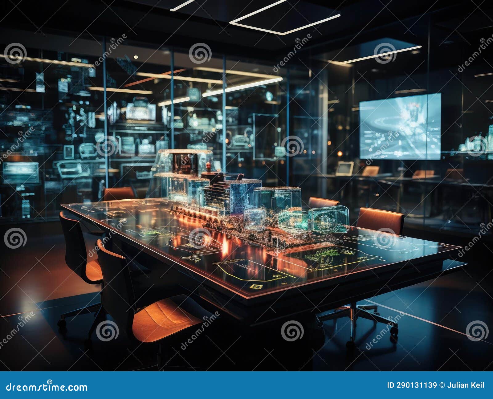 Tech Office Flexible OLED Display Replaces Paper Stock Photo ...