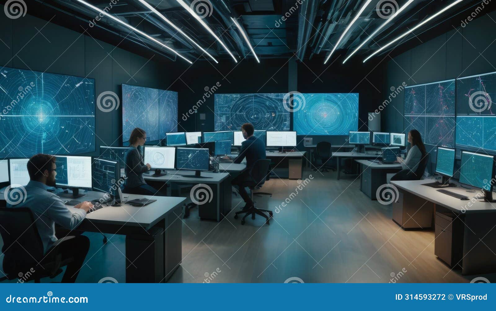 Advanced Tech Team in Network Operations Center Stock Photo - Image of ...