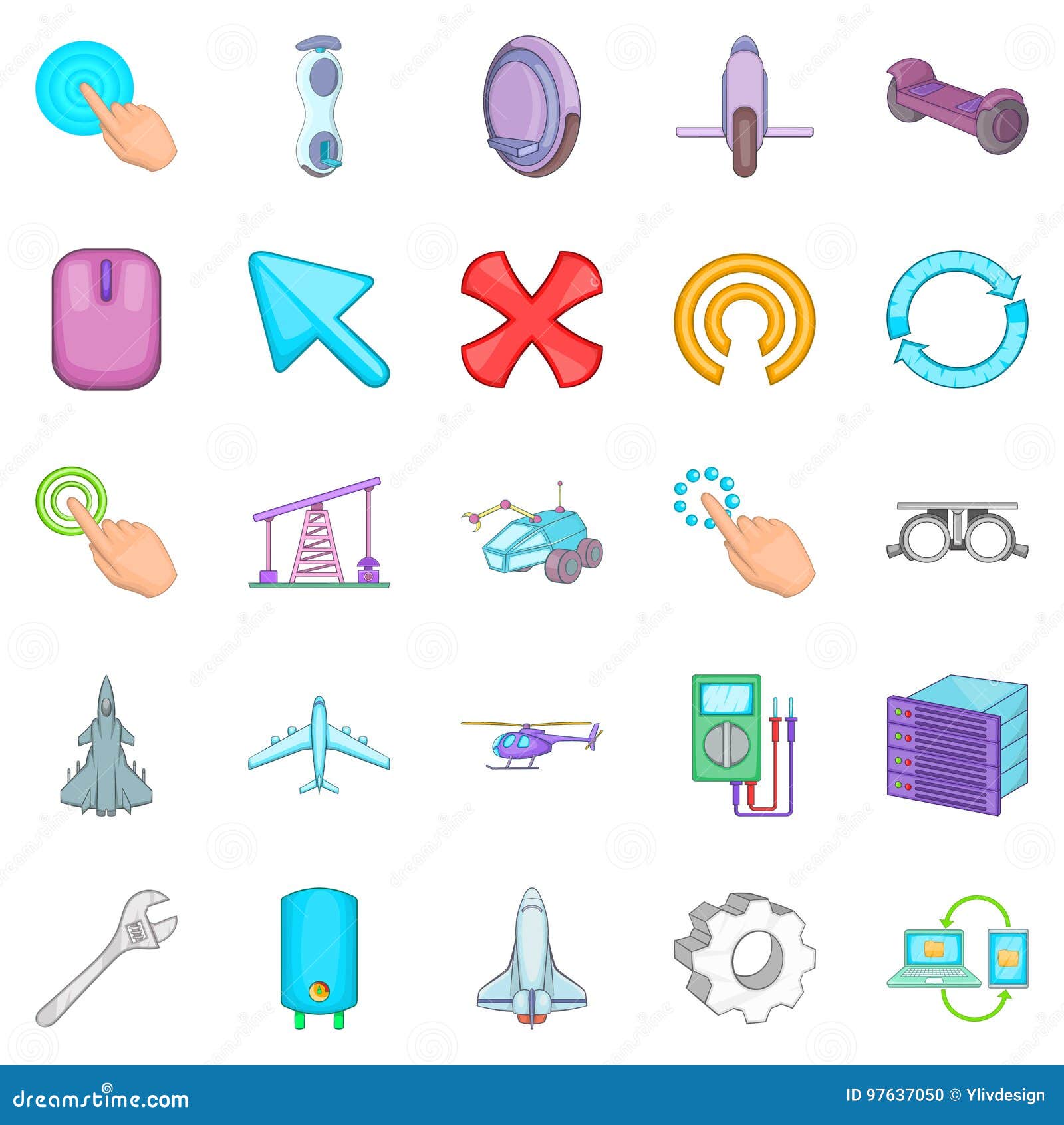 Advanced Technologies Icons Set, Cartoon Style Stock Vector ...
