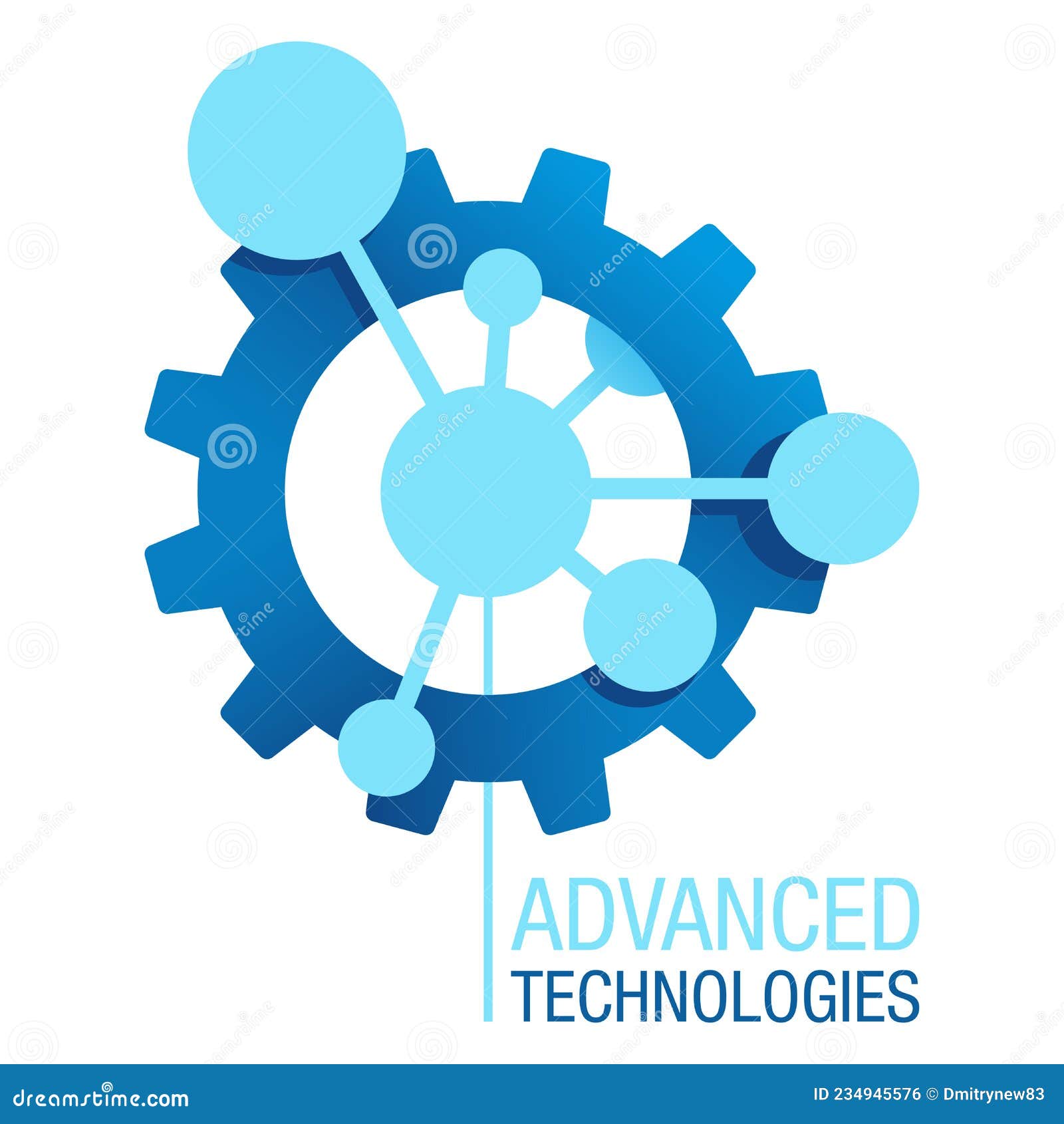 Advanced Technologies Logo Template with Gears Stock Vector ...