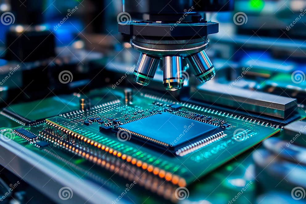 Advanced Technology in Action As Microscope Examines a Complex ...