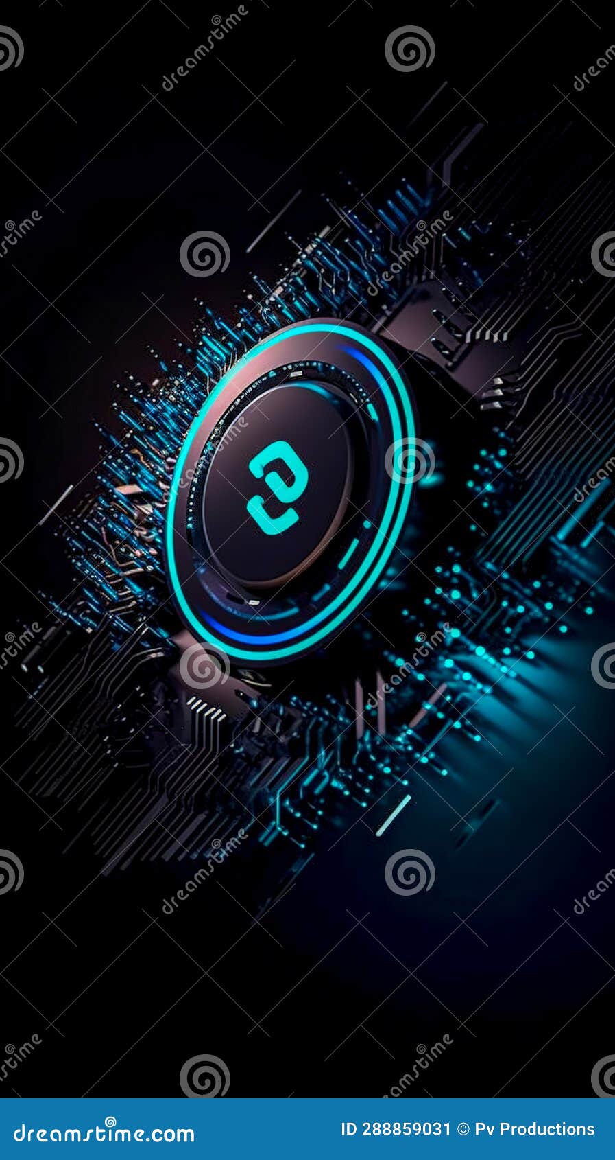 Advanced Technology Concept Visualization, Circuit Board CPU Processor ...