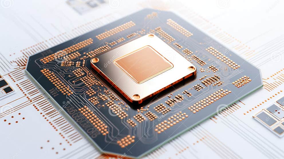 Advanced Technology Concept Visualization: Circuit Board CPU Processor ...