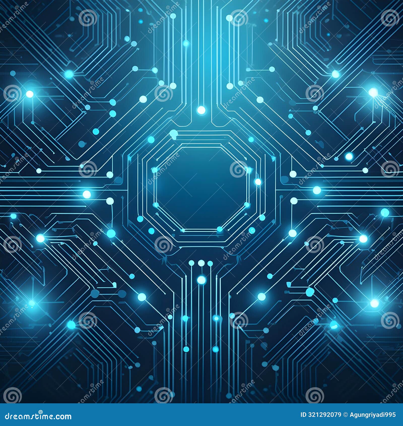Advanced Technology Concept Visualization: Circuit Board CPU Processor Microchip Starting ...