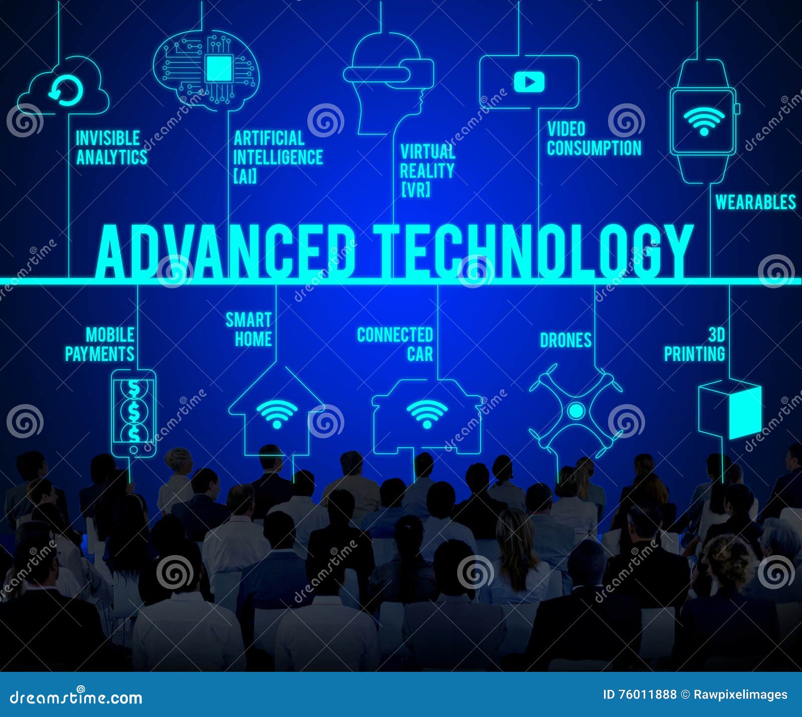 An Advanced Technology-themed Illustration Featuring A Square Grid ...