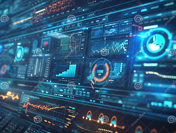 Advanced Technology Control Panel Interface Stock Image - Image of ...