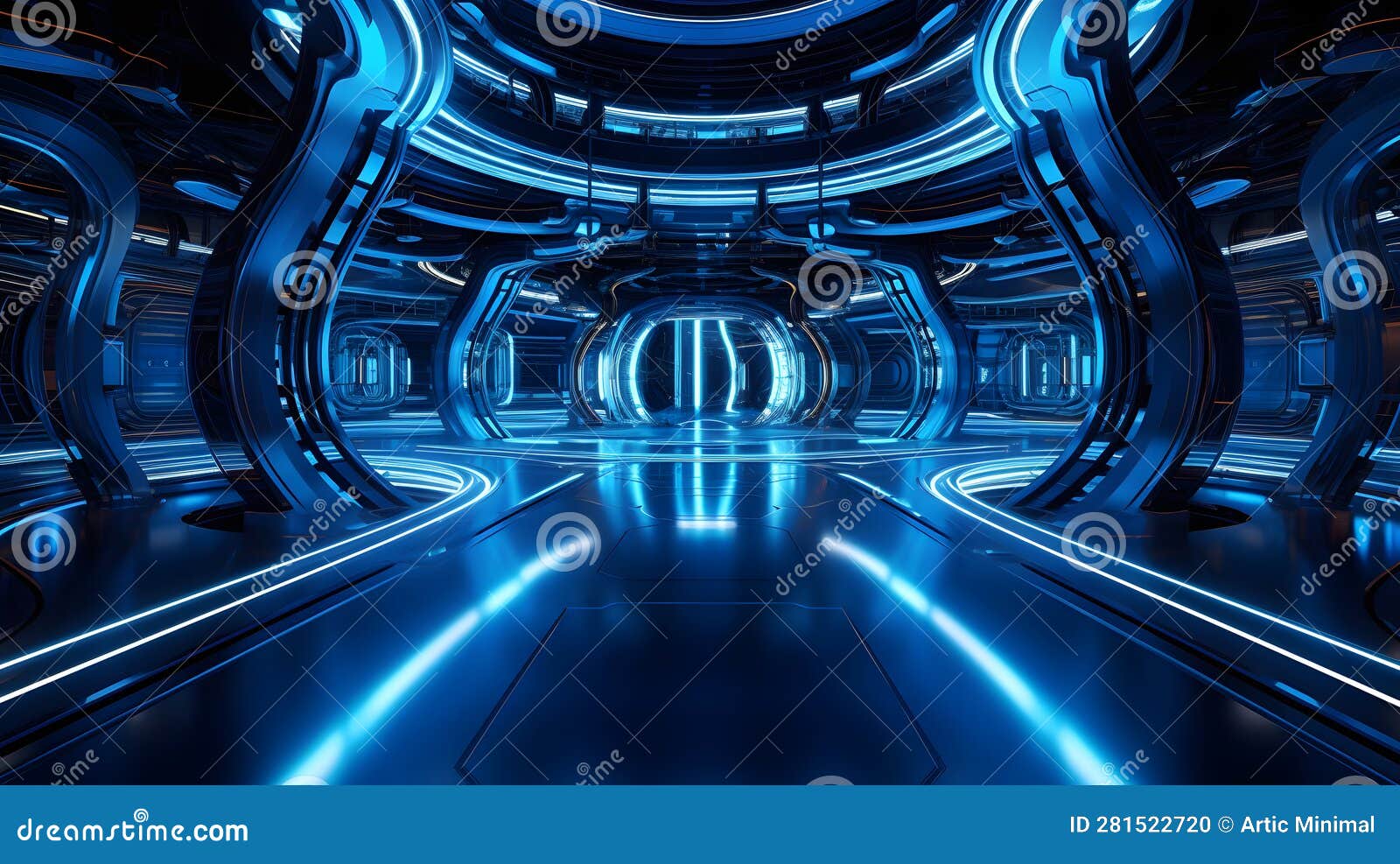 Advanced Technology Hall with Cutting-Edge Tools and Mesmerizing Blue ...