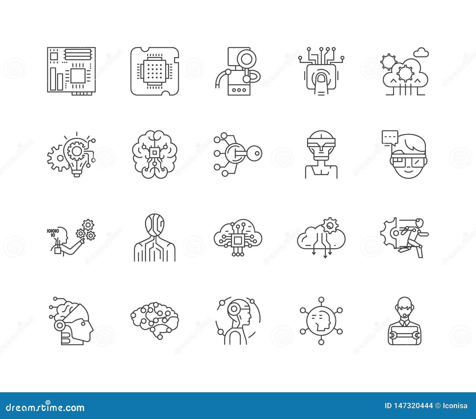 Advanced Technology Line Icons, Signs, Vector Set, Outline Illustration ...