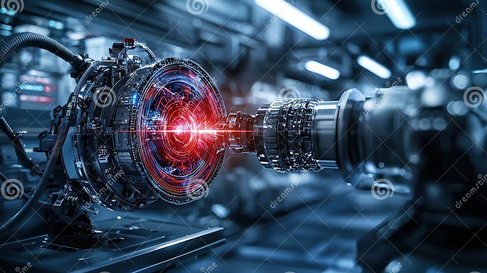 Advanced Technology Machine Creating Distorted Visuals in Industrial ...