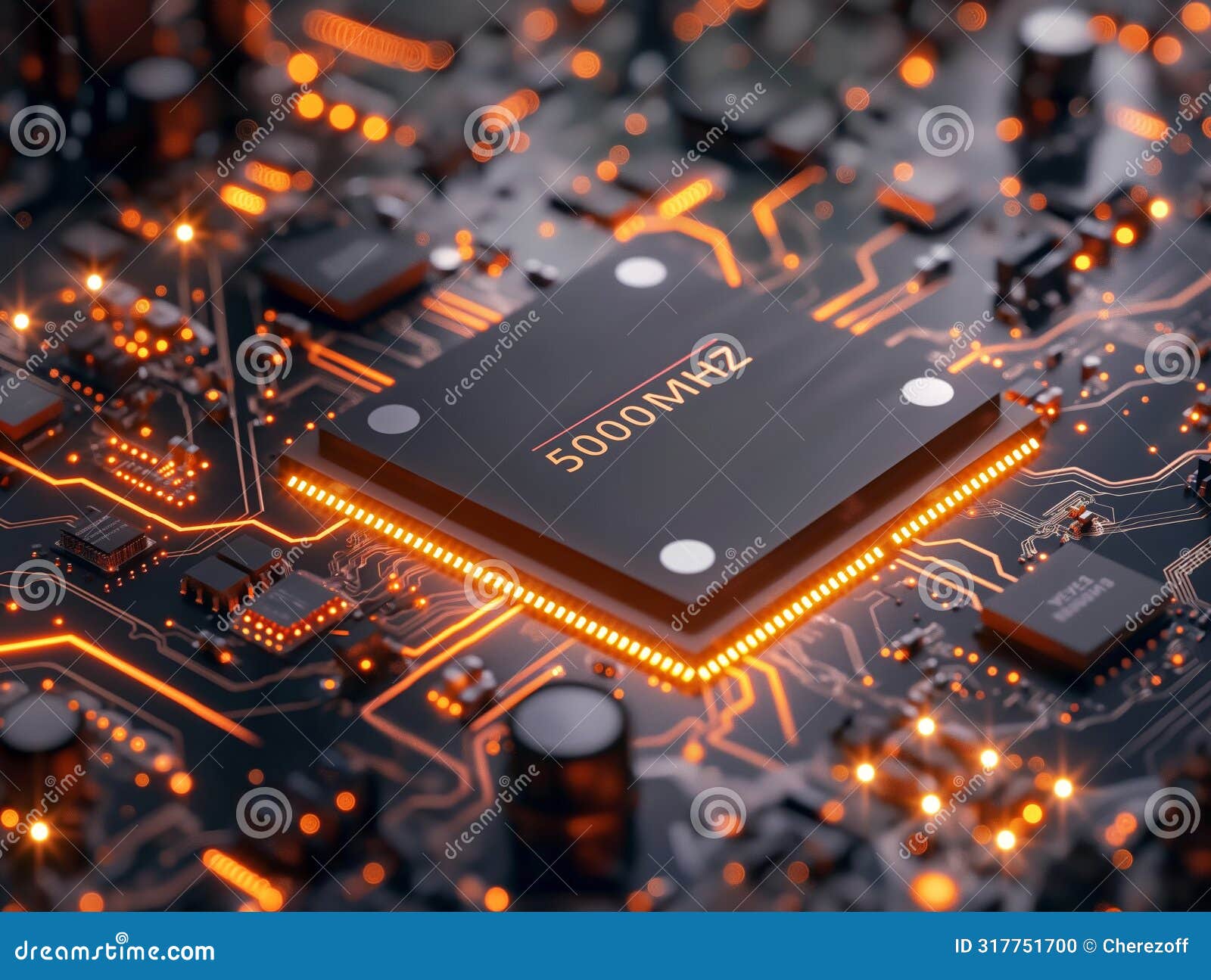 Advanced Technology Processor Chip Close-Up Stock Photo - Image of ...