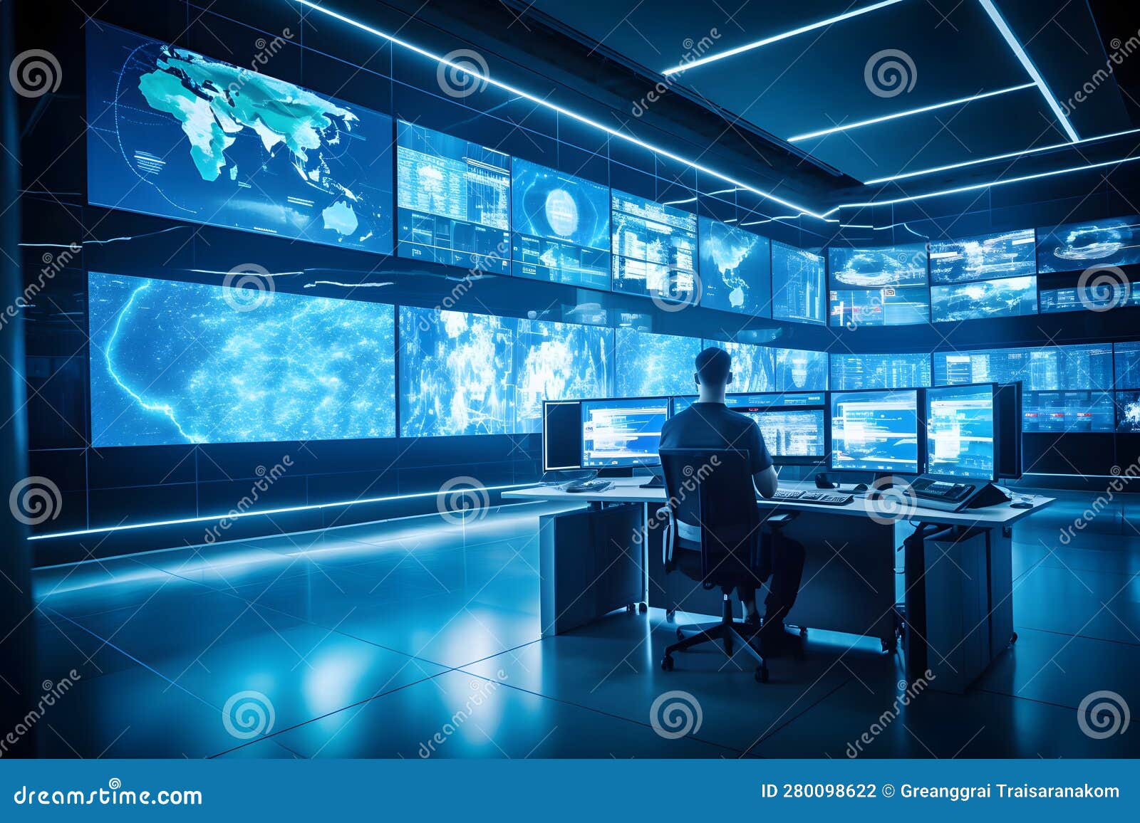 Advanced Technology and Security Measures. Professionals in Modern ...