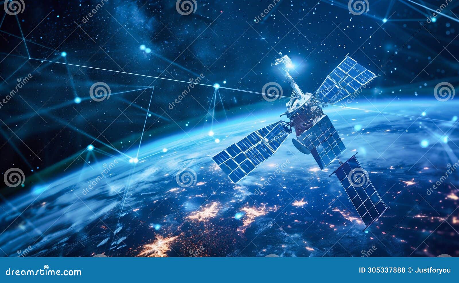Advanced Telecommunication Satellites in Earth S Orbit. Generative Ai ...