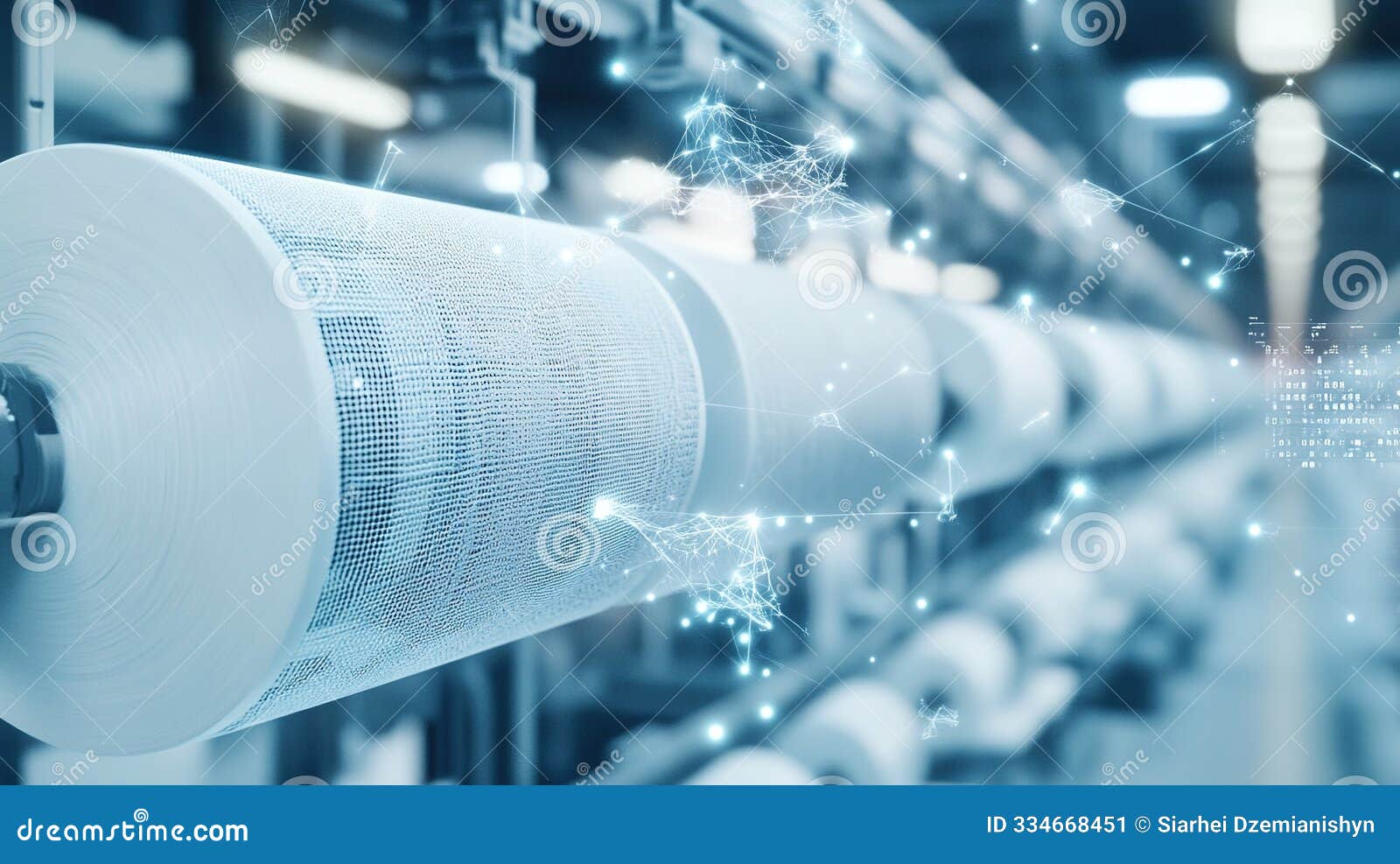 Advanced Textile Manufacturing Process Showcasing High-tech Machinery ...