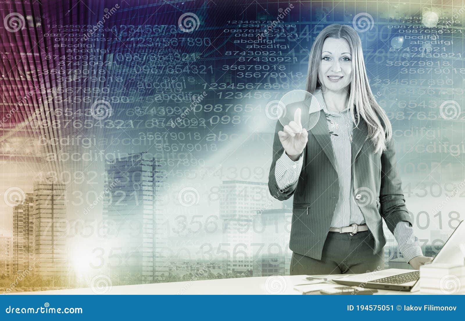 Advanced User of High Modern Technology Stock Image - Image of numbers ...