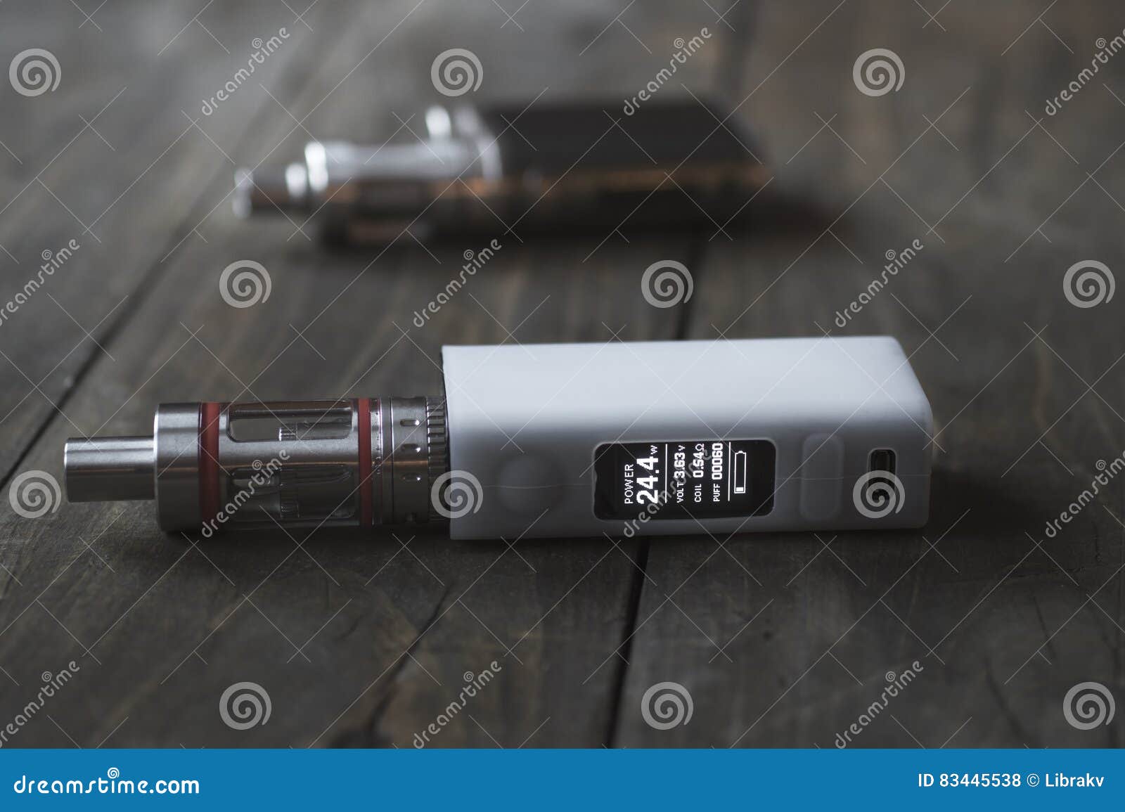 Advanced Vaping Device, E-cigarette on the Table Stock Photo - Image of ...