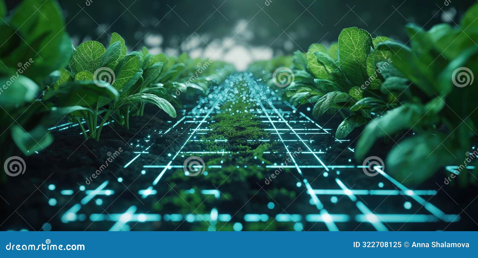 Advanced Vegetable Field with AI Technology. Data Science and Digital ...