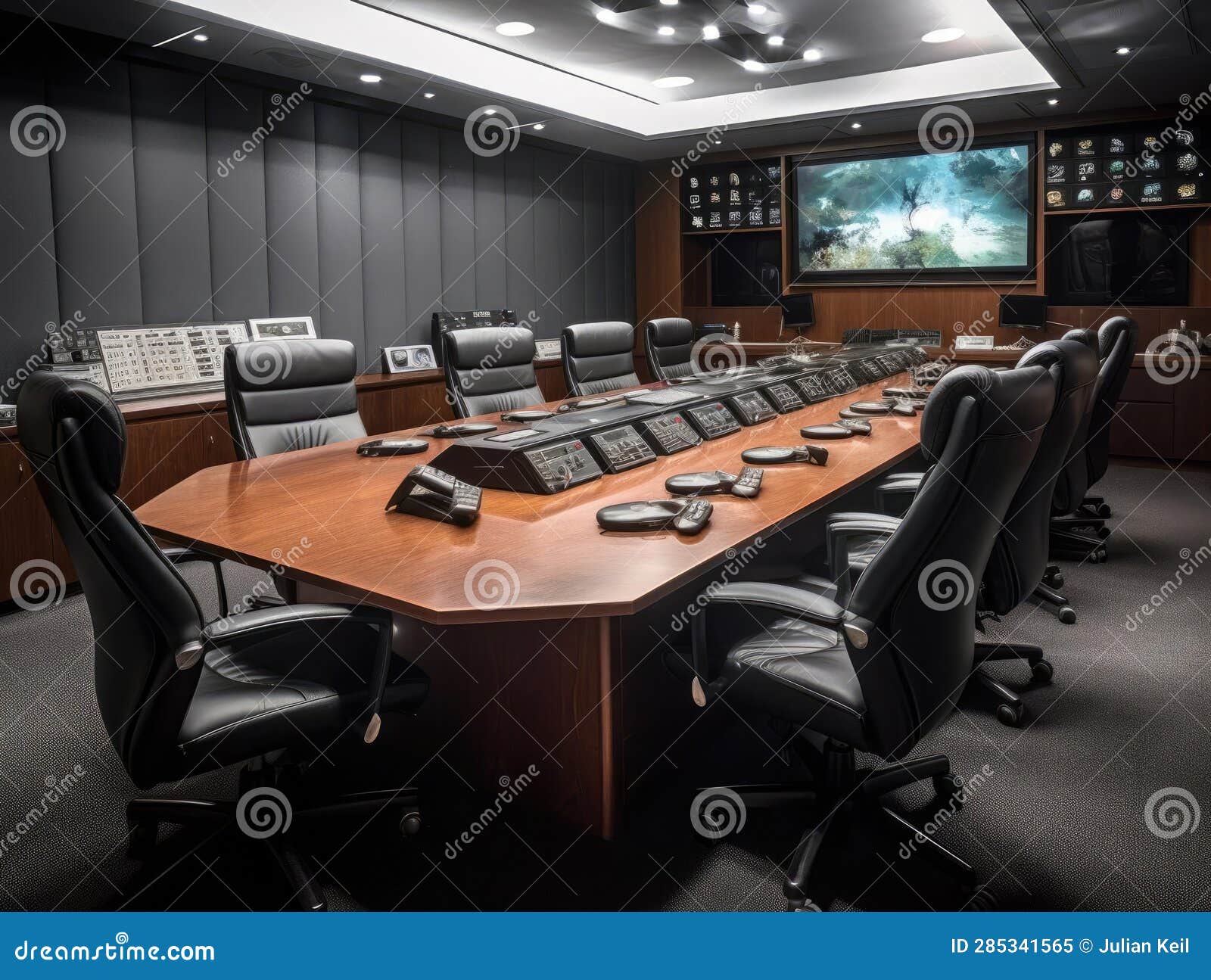 Advanced Videoconferencing in Conference Room Stock Illustration ...
