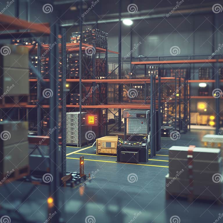 Advanced Warehouse Security Solutions Featuring Biometric Technology Industrial Setting Interior ...