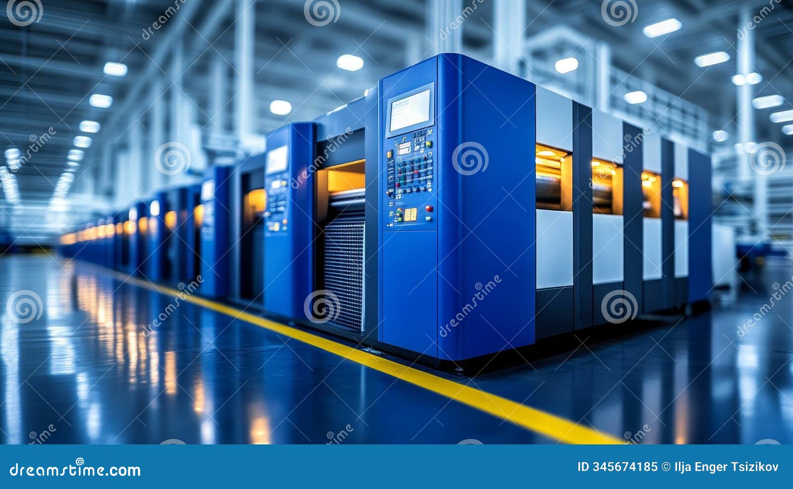 Advanced Wide Format Newspaper Printing Machine Operating in a Modern ...