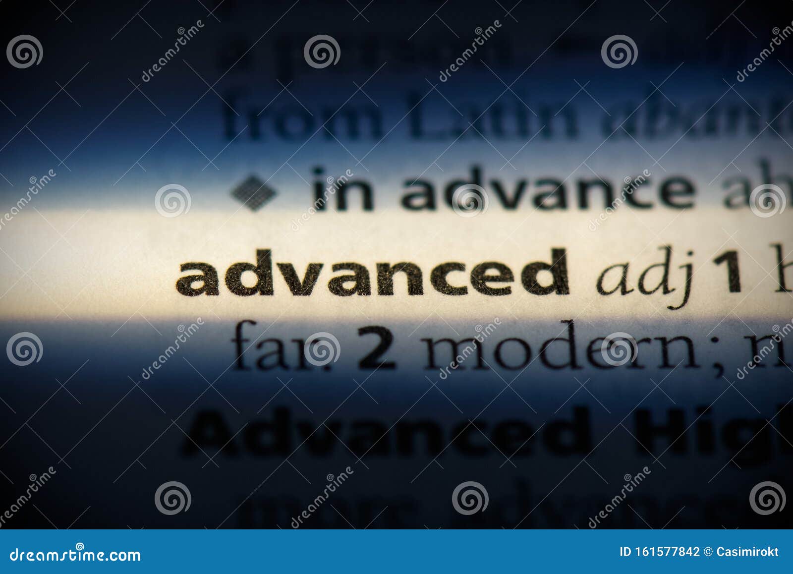 Advanced stock photo. Image of close, dictionary, english - 161577842