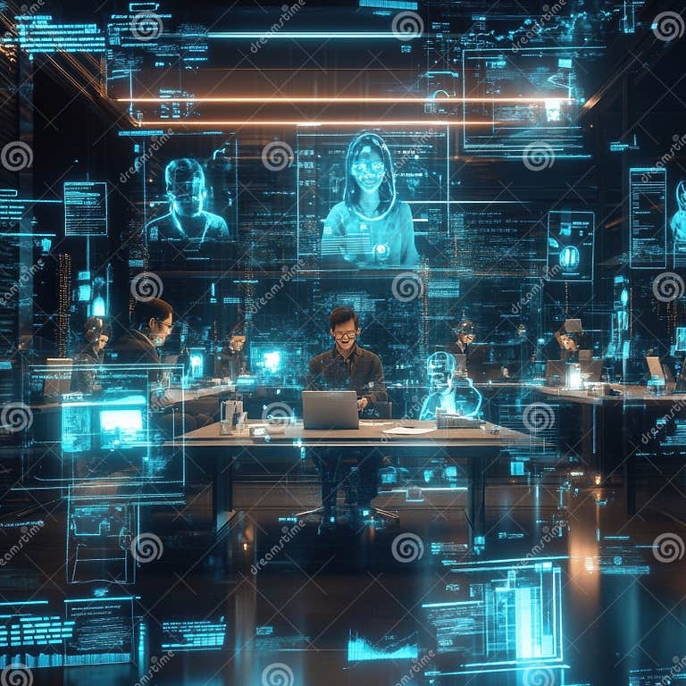 Advanced Workspace Featuring Digital Avatars and Collaborative ...