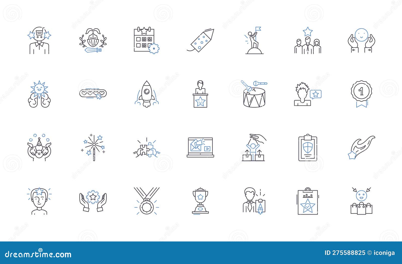 Advancement Line Icons Collection. Progress, Growth, Development ...