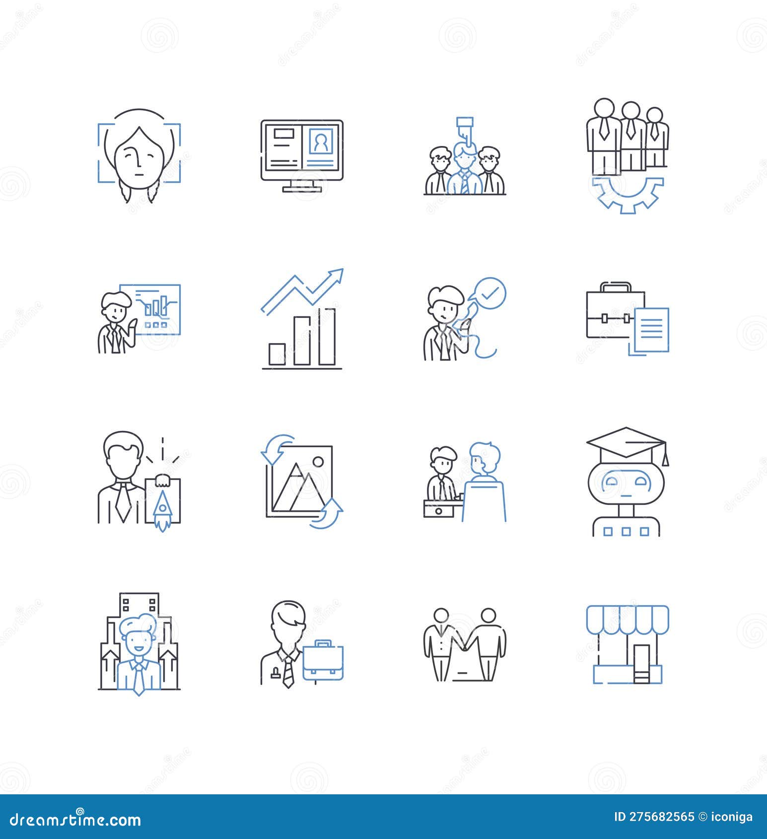 Advancement Potential Line Icons Collection. Growth, Progression ...
