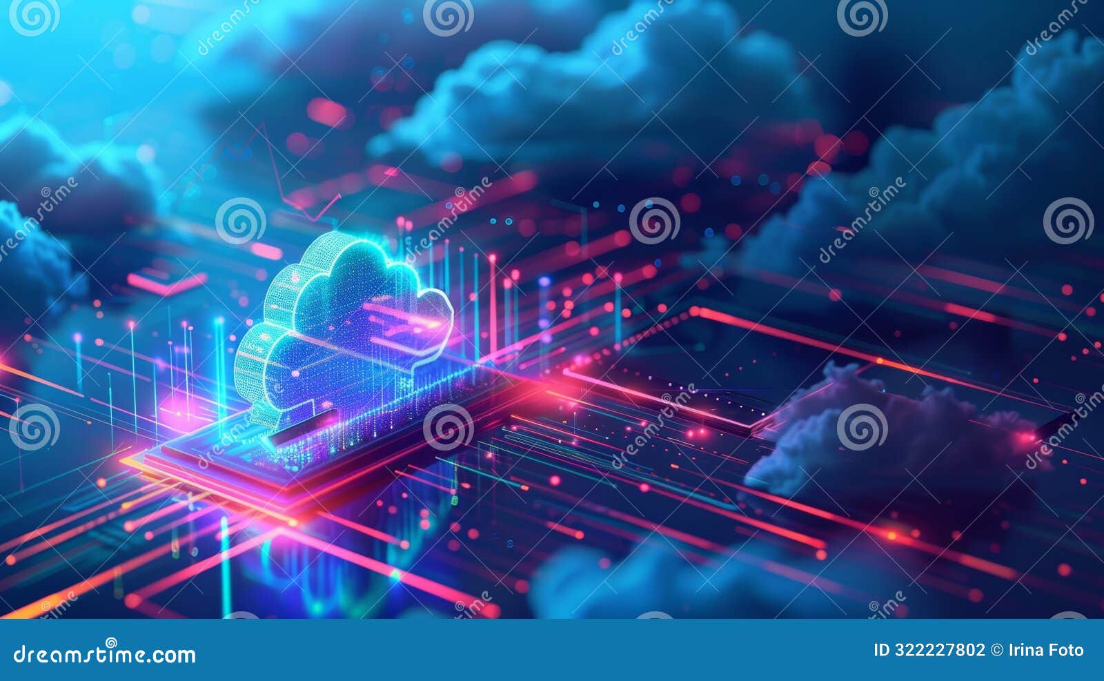 Advancements in Big Data Center Technology for SAAS Stock Illustration ...
